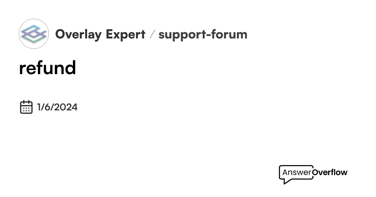 refund - Overlay Expert