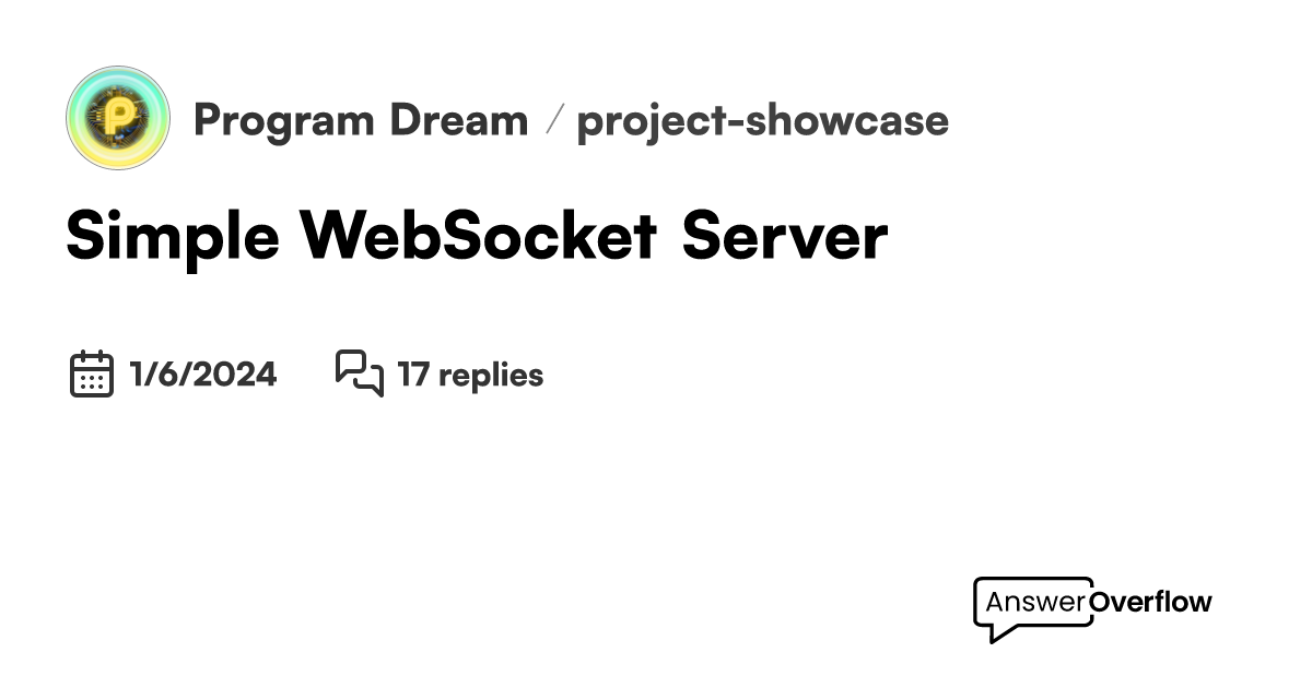 🔌Simple WebSocket Server - Program Dream