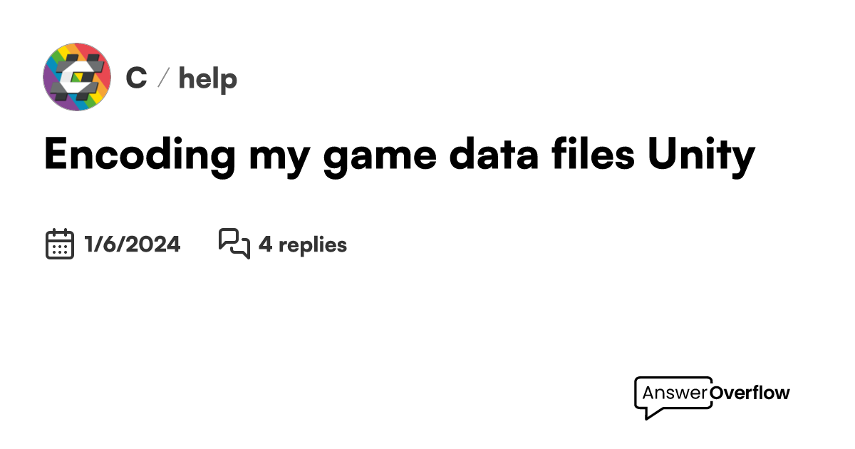 Encoding My Game Data Files Unity C