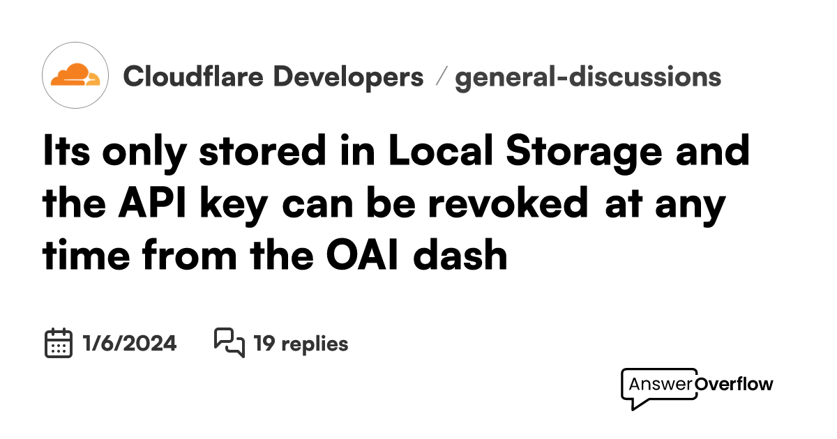 It's only stored in Local Storage, and the API key can be revoked at any time from the OAI dash ...