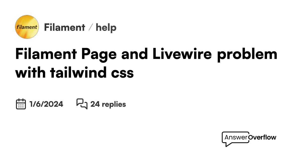 Filament Page and Livewire, problem with tailwind css - Filament