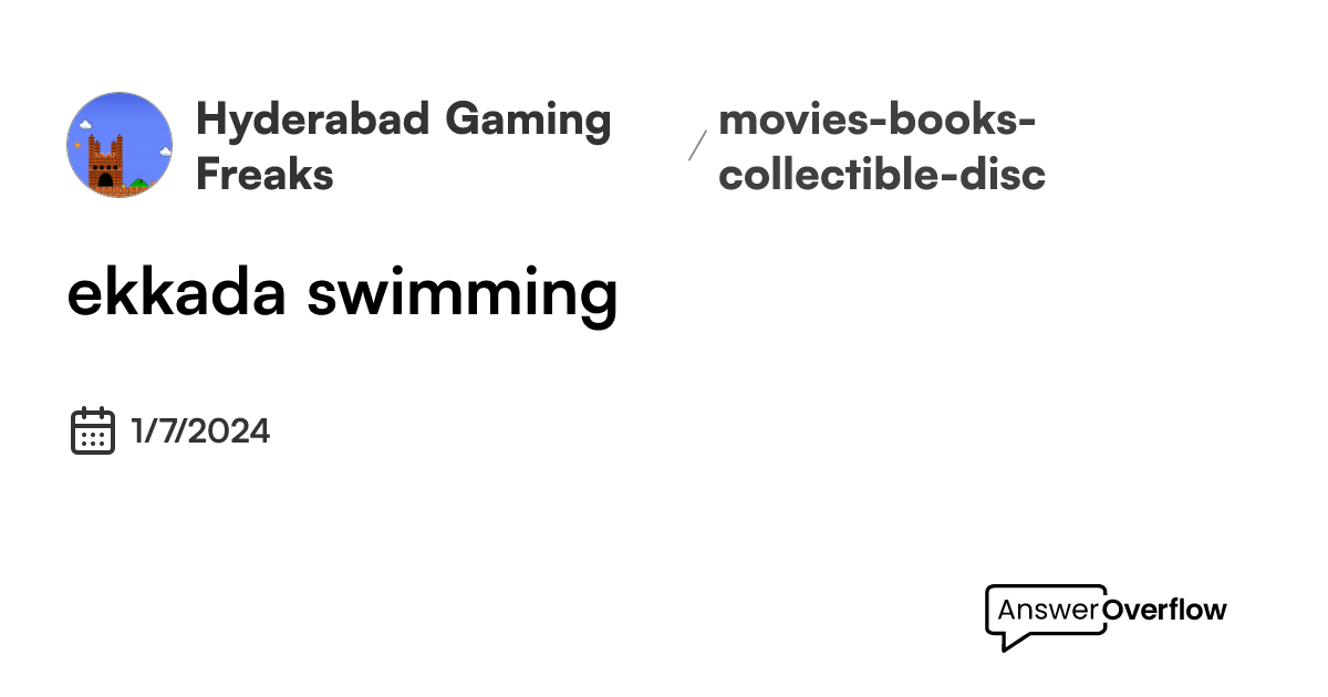 ekkada swimming? - Hyderabad Gaming Freaks!🎮🇮🇳