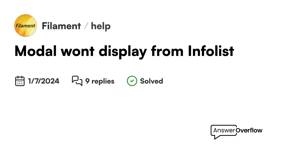 Modal won't display from Infolist - Filament