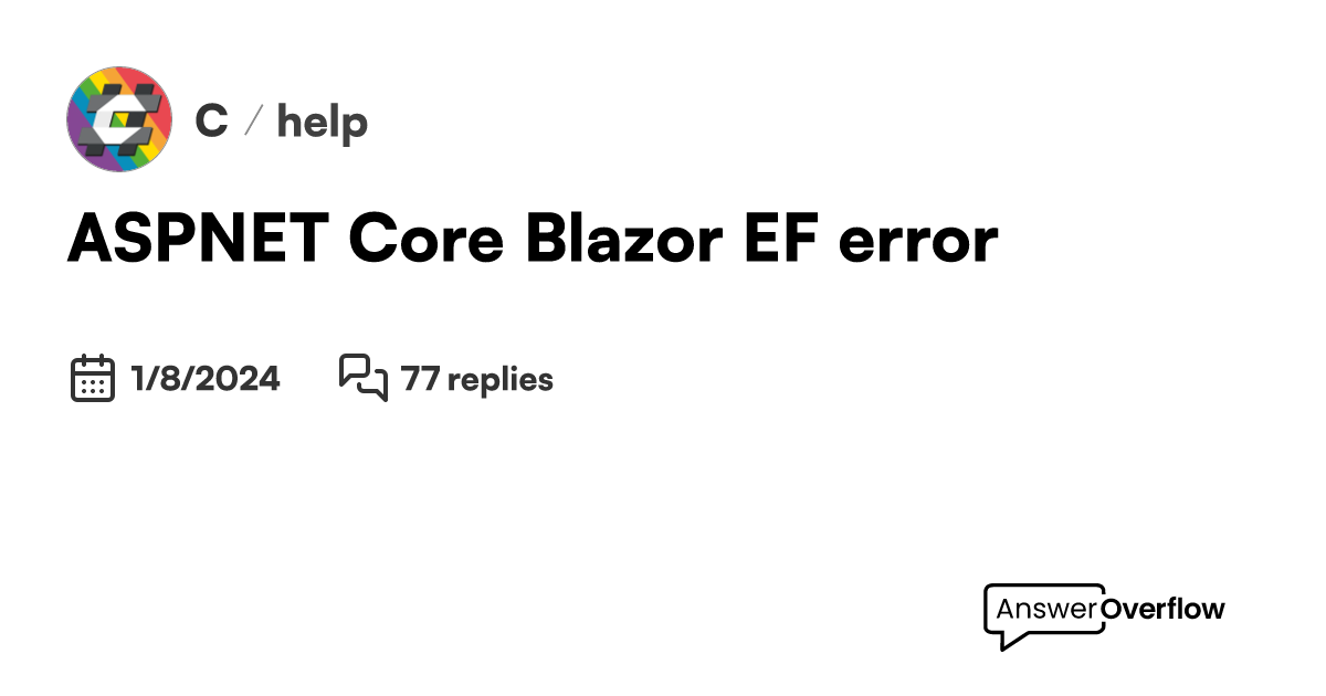 ASP.NET Core Blazor + EF error - C#