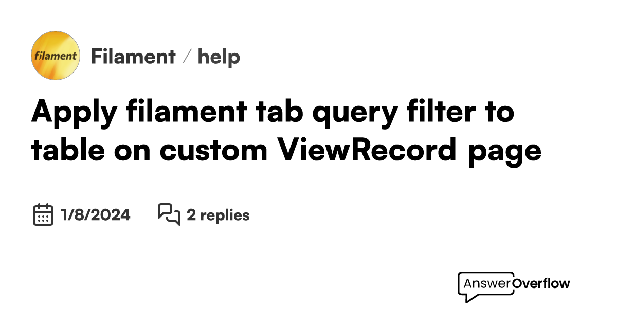 Apply filament tab query filter to table on custom ViewRecord page - Filament