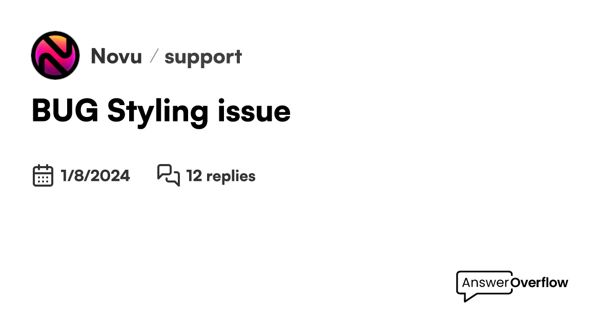 [BUG] Styling issue - Novu