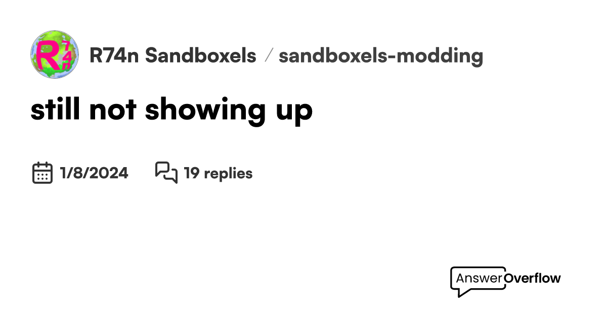 still not showing up - 🚨 R74n / Sandboxels