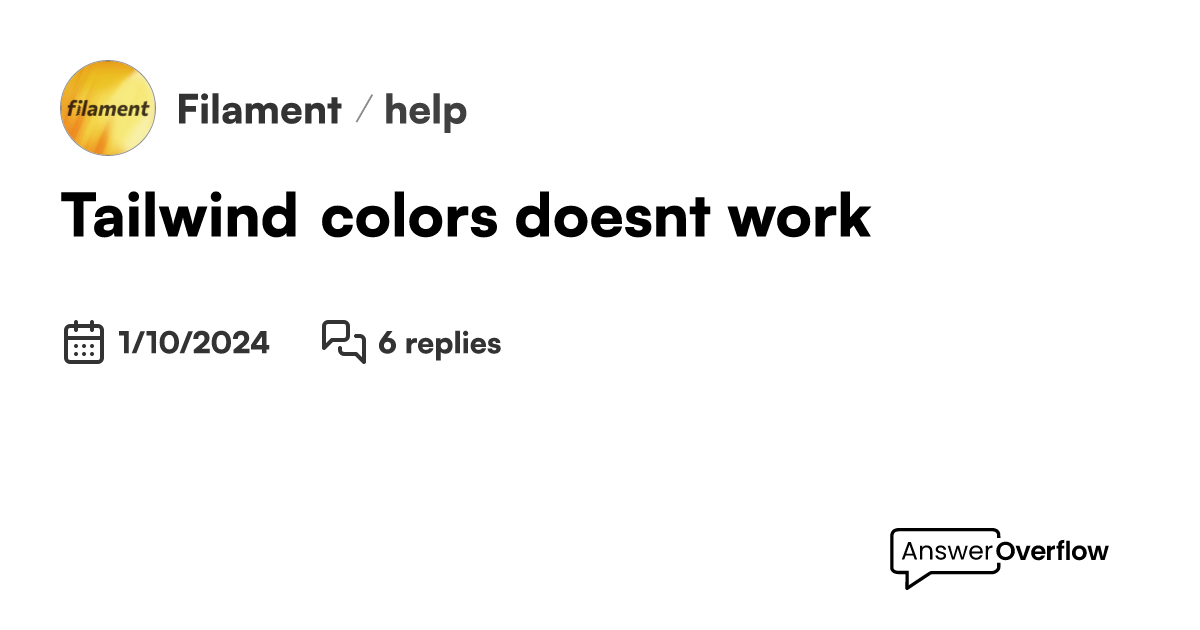 Tailwind colors doesn't work - Filament