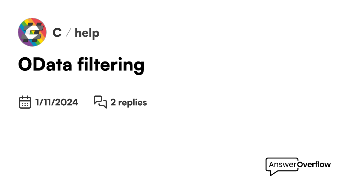 OData filtering - C#