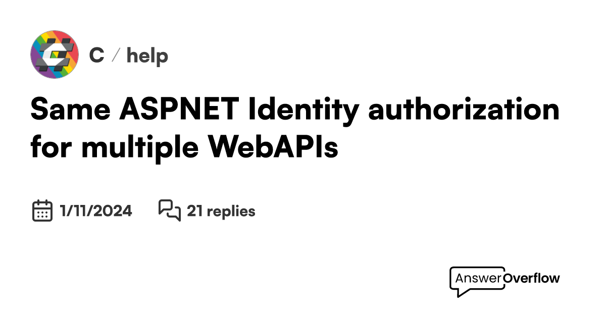 Same Aspnet Identity Authorization For Multiple Webapis C