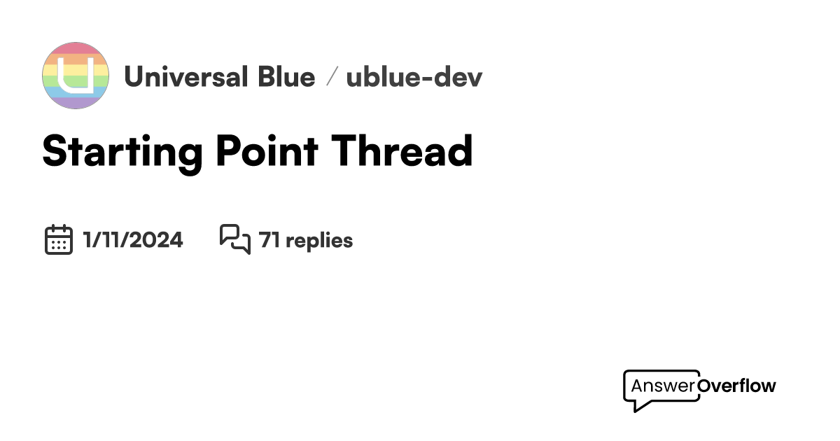 Starting Point Thread - Universal Blue