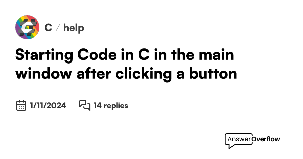 Starting Code in C# in the main window after clicking a button? - C#
