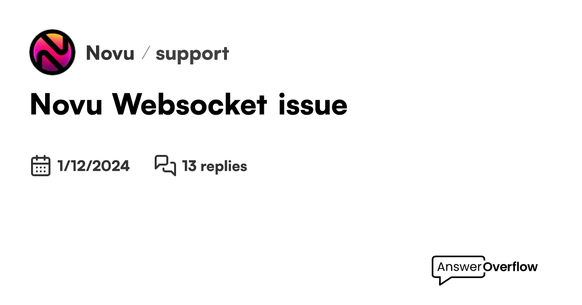 Novu Websocket issue - Novu