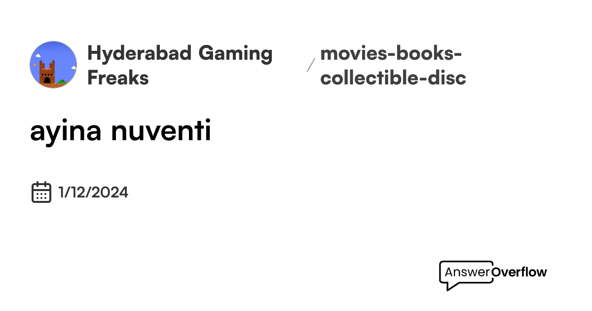 ayina nuventi - Hyderabad Gaming Freaks!🎮🇮🇳