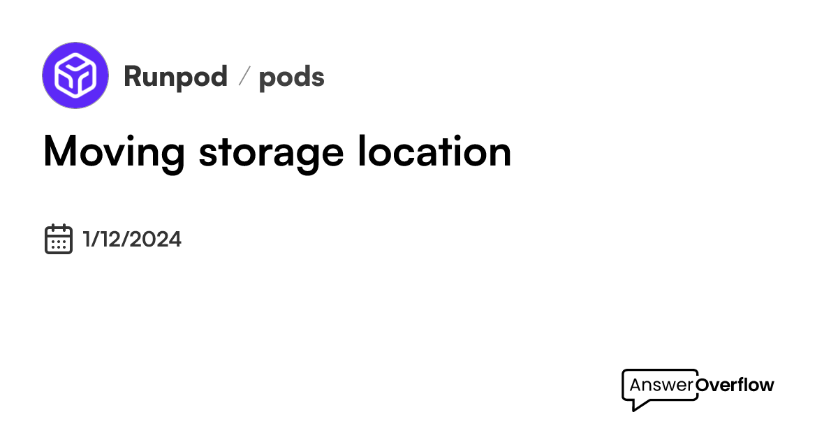 Moving storage location - Runpod