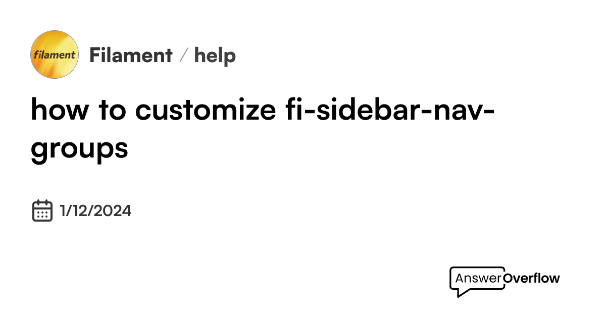 how to customize fi-sidebar-nav-groups - Filament