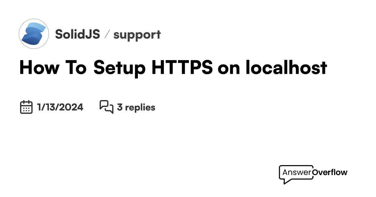 How To Setup HTTPS on localhost - SolidJS