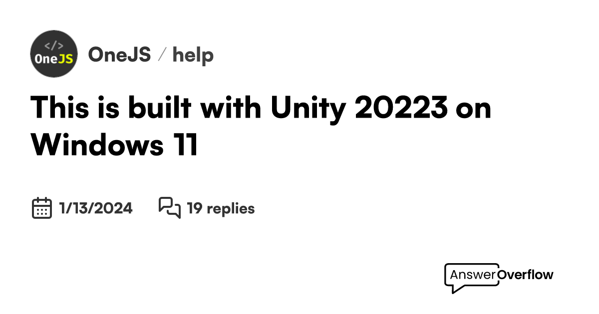 This is built with Unity 2022.3 on Windows 11 - OneJS