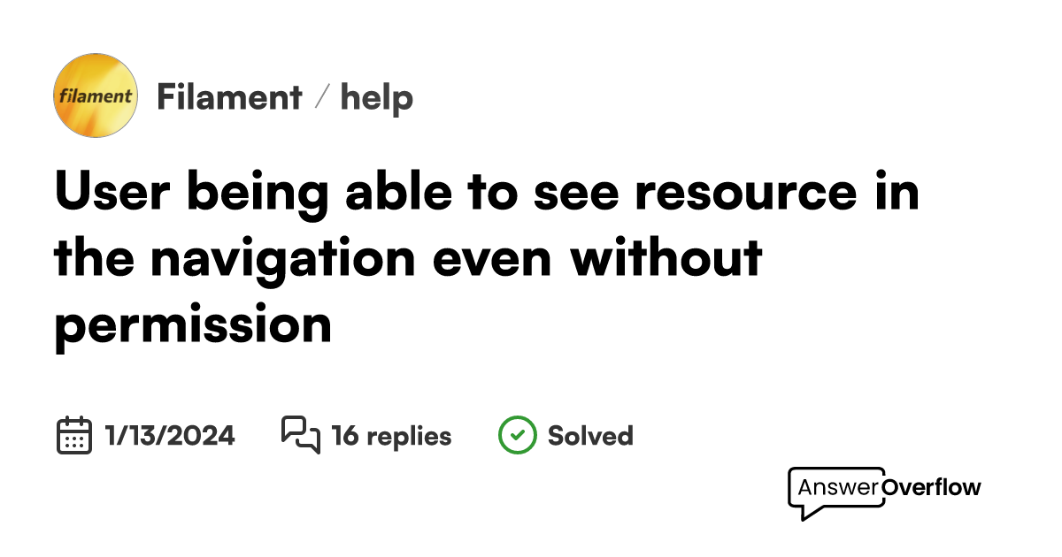 User being able to see resource in the navigation even without permission - Filament