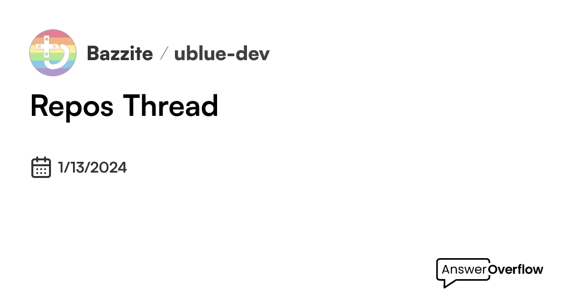 Repos Thread - Universal Blue