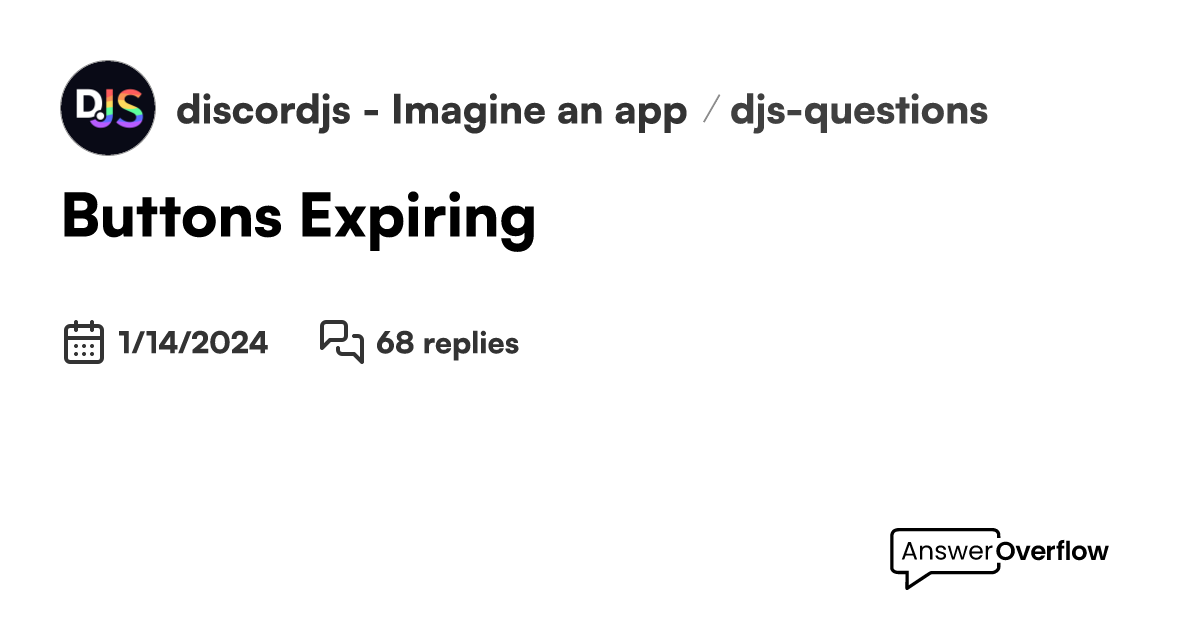 Buttons Expiring - discord.js - Imagine an app