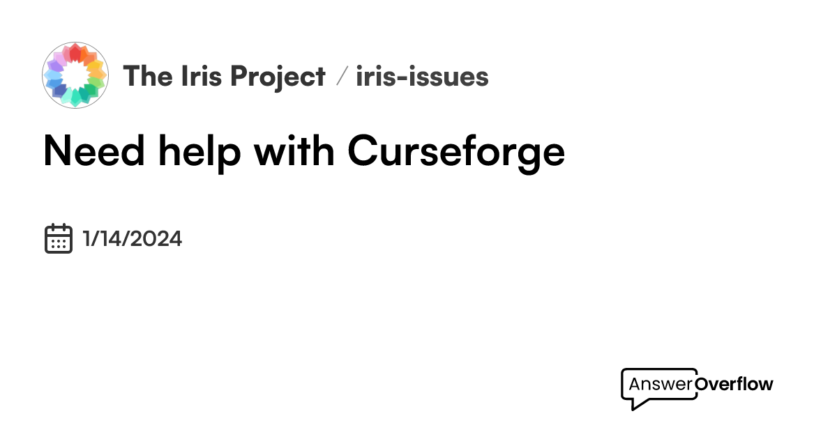 Need help with Curseforge - The Iris Project
