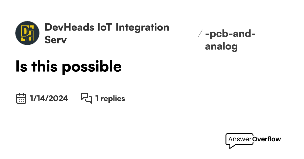 Is this possible? - DevHeads IoT Integration Server