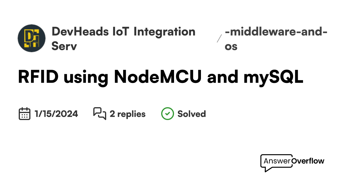 RFID using NodeMCU and mySQL - DevHeads IoT Integration Server