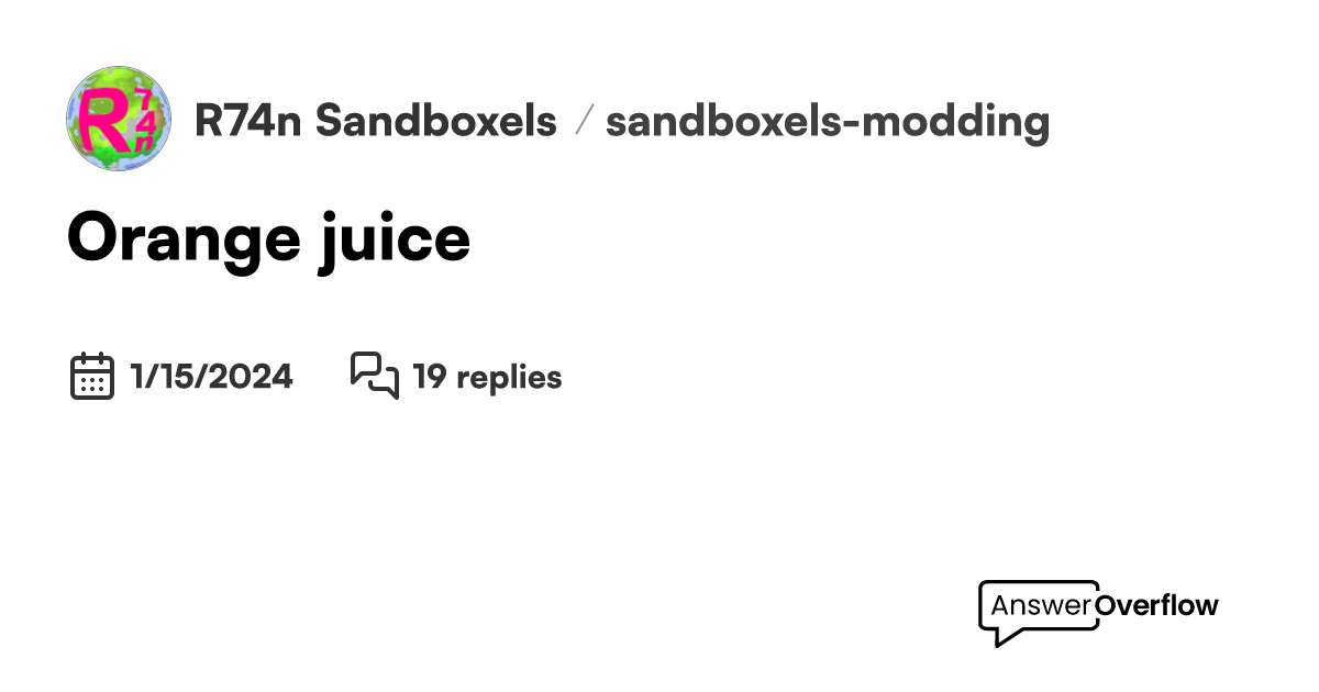 Orange juice? - 🚨 R74n / Sandboxels