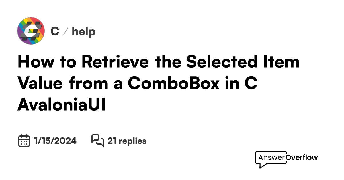 How To Retrieve The Selected Item Value From A Combobox In C