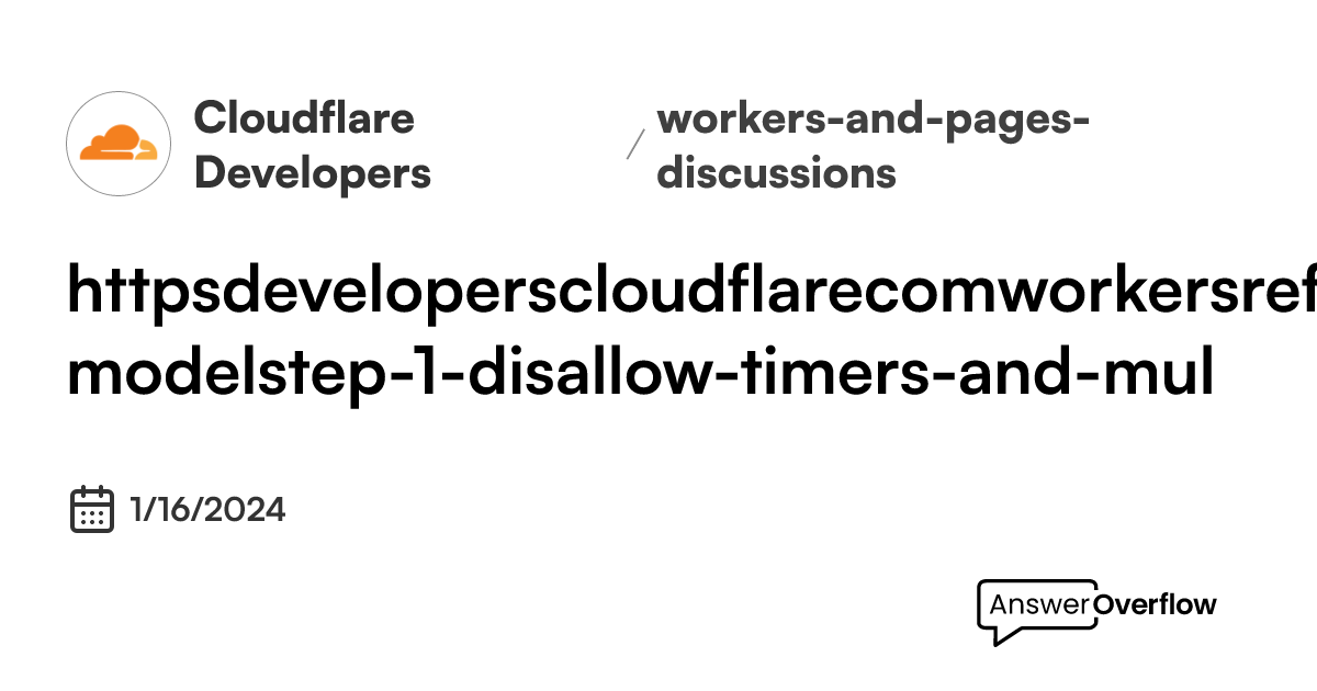 - Cloudflare Developers
