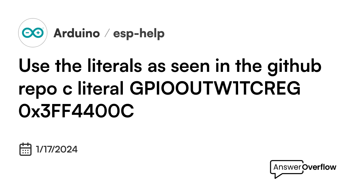 Use the literals as seen in the github repo. ```c .literal GPIO_OUT_W1TC_REG, 0x3FF4400C # clear ...