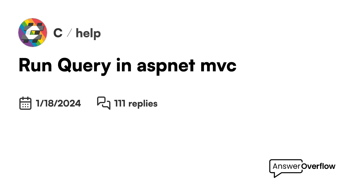 Run Query in asp.net mvc - C#