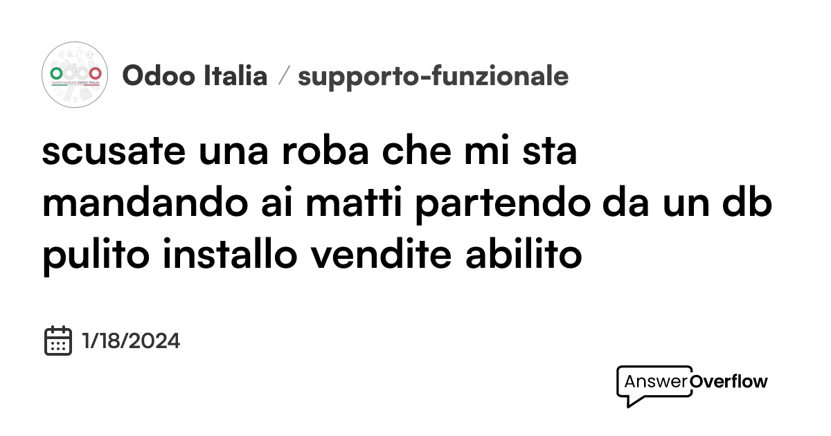 scusate una roba che mi sta mandando ai matti: partendo da un db pulito ...
