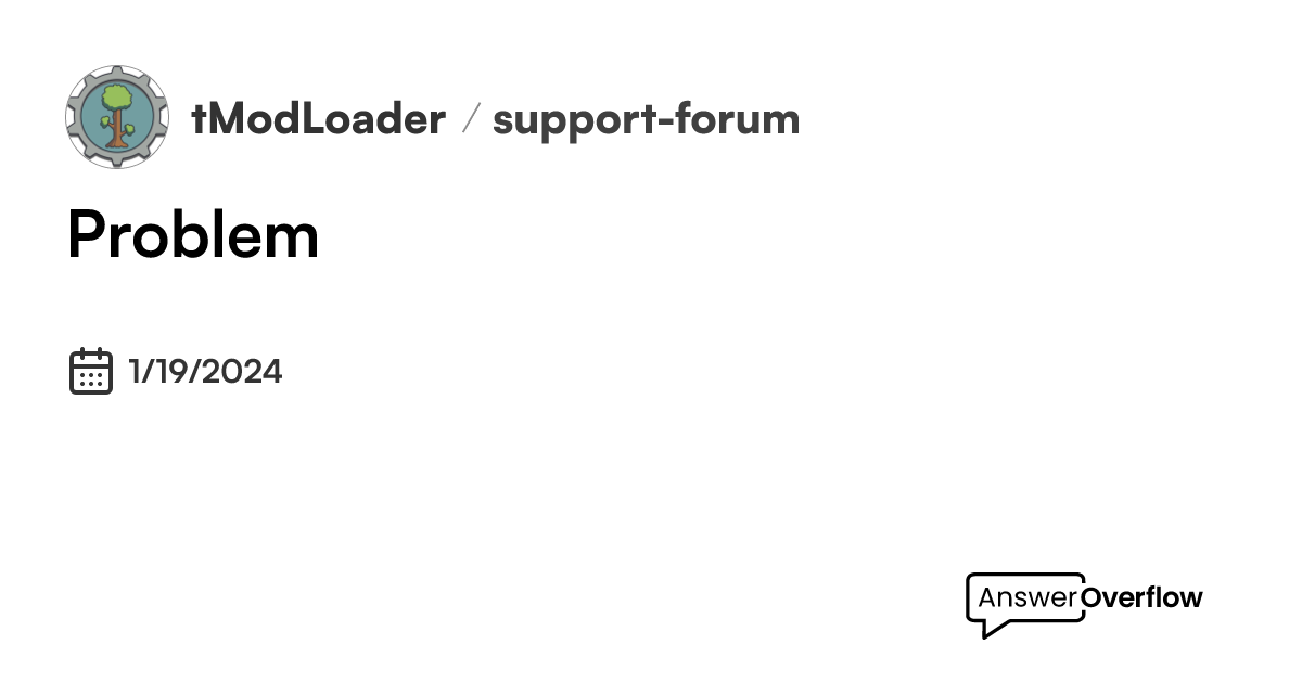 Problem - tModLoader