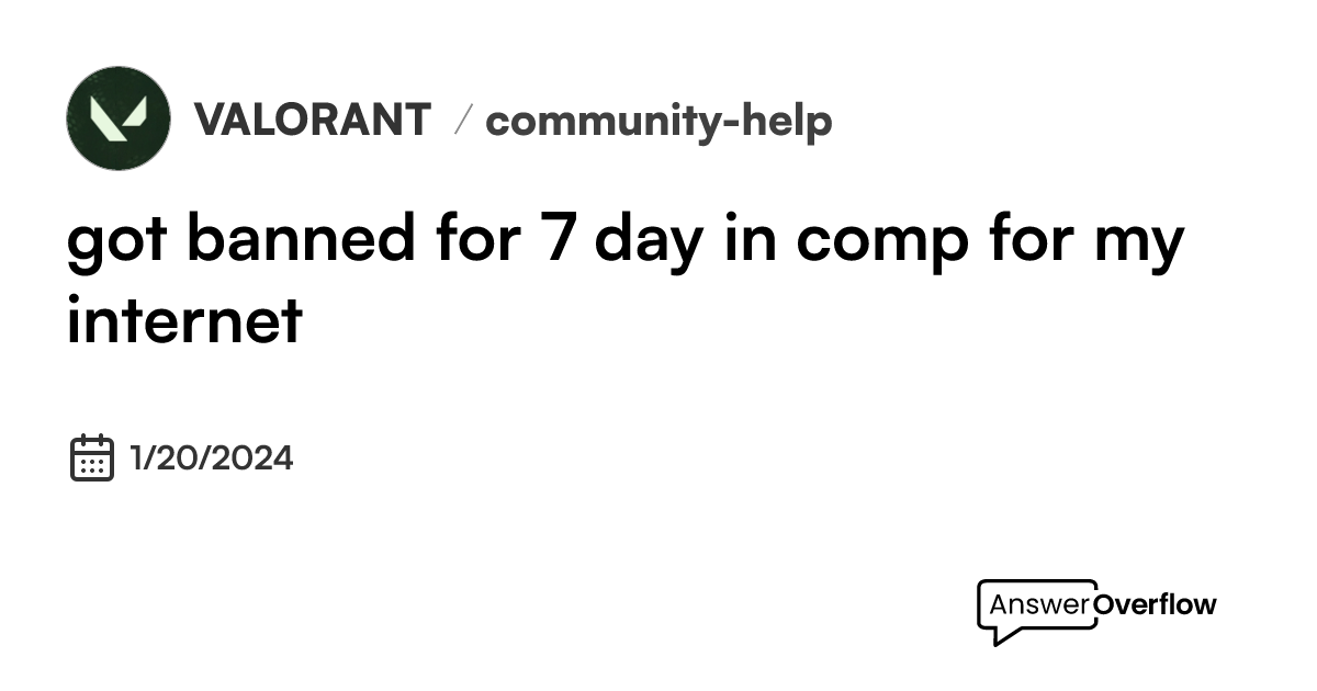 got banned for 7 day in comp for my internet - VALORANT