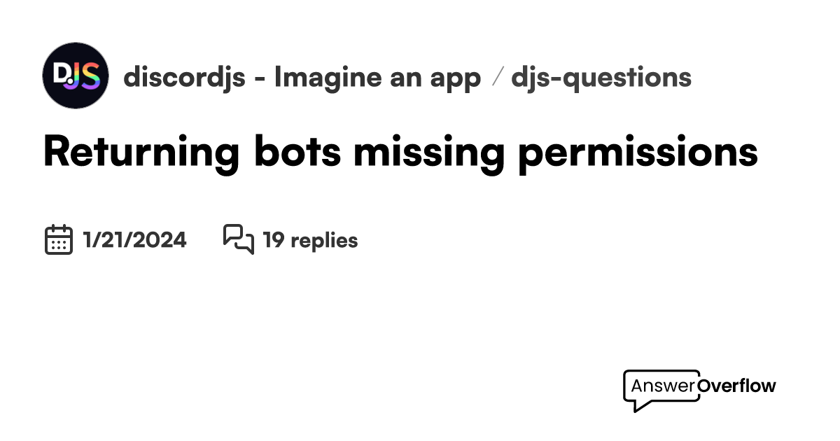 Returning bot's missing permissions - discord.js - Imagine an app