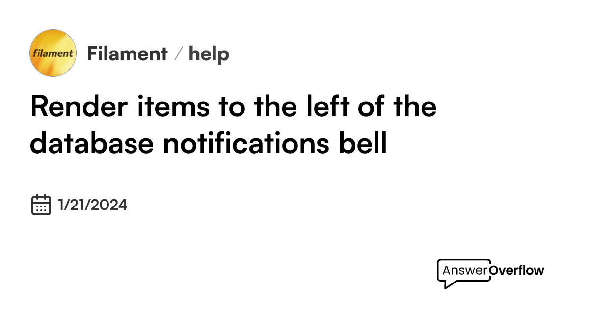 Render items to the left of the database notifications bell - Filament