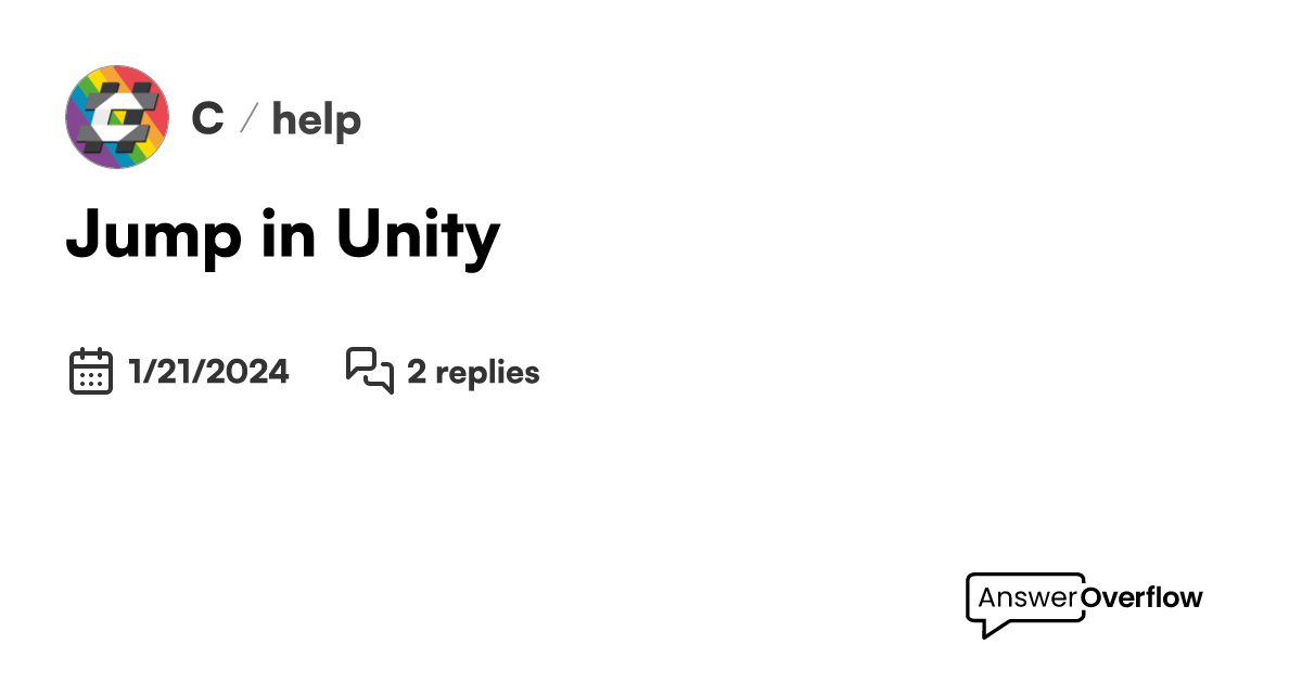 Jump In Unity C 0429