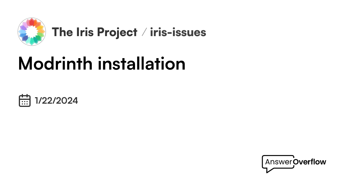 Modrinth installation - The Iris Project