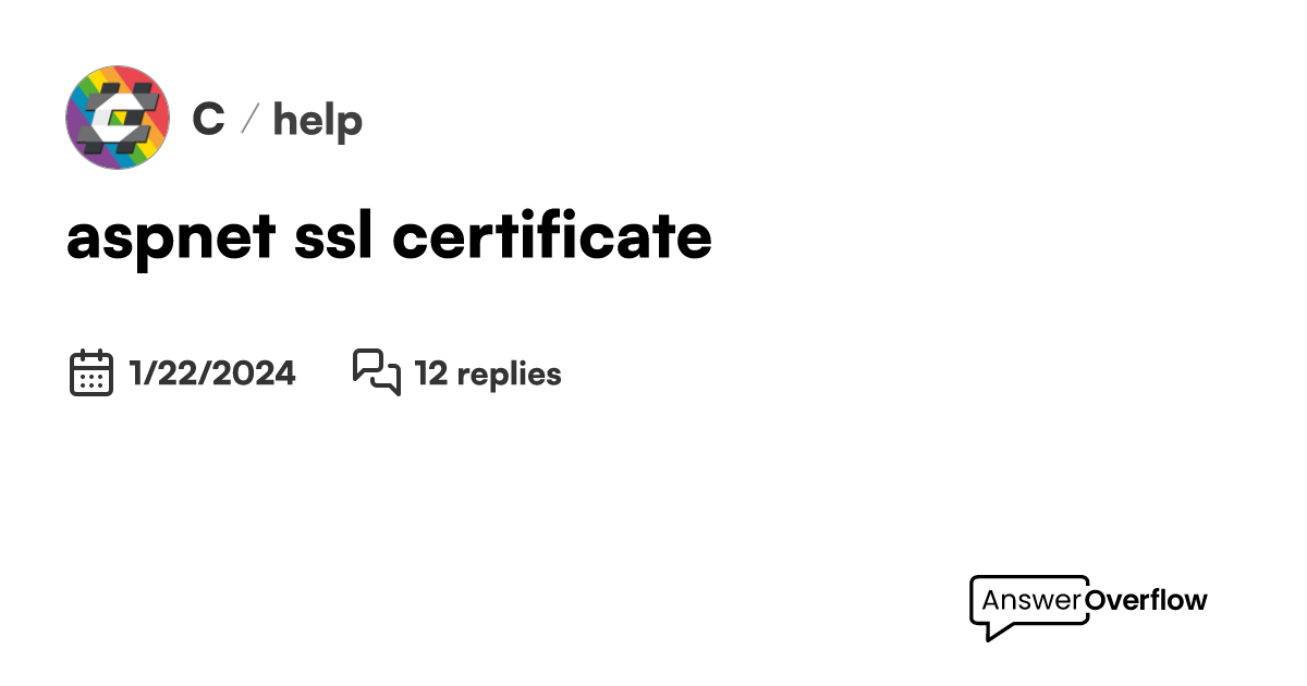 asp.net ssl certificate? - C#