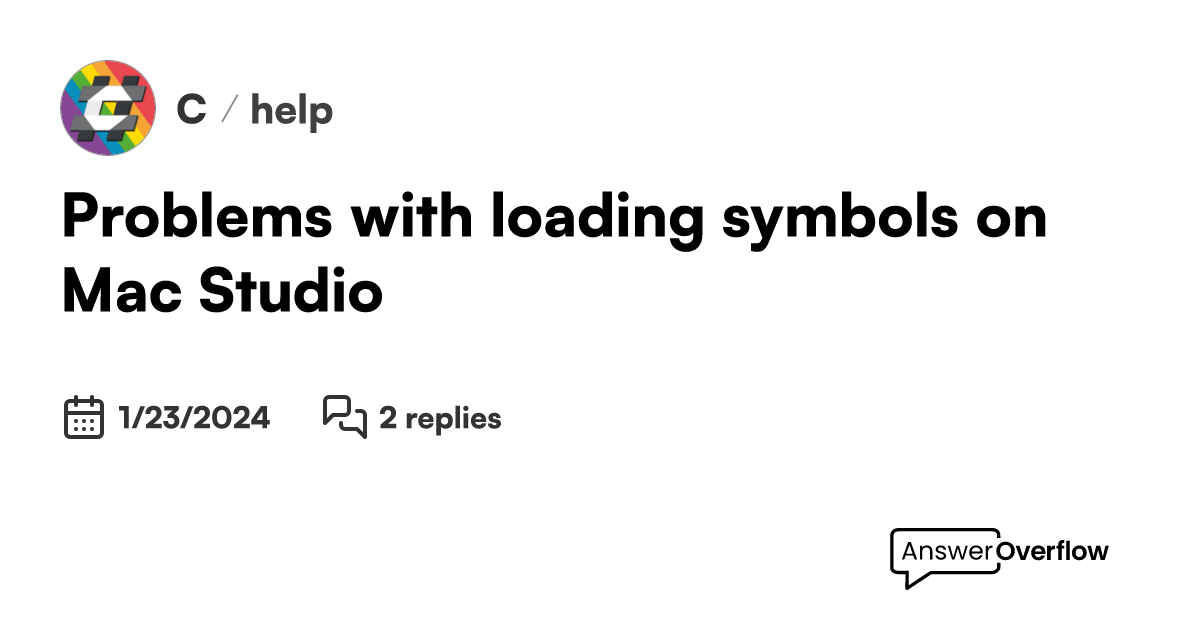 Problems with loading symbols on Mac Studio - C#