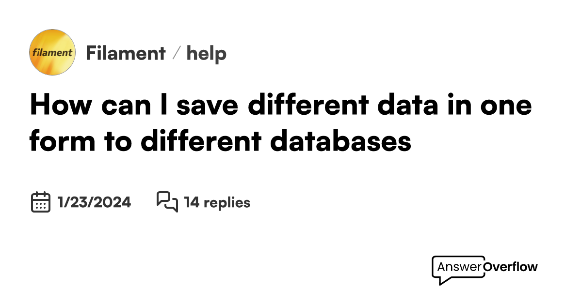How can I save different data in one form to different databases? - Filament