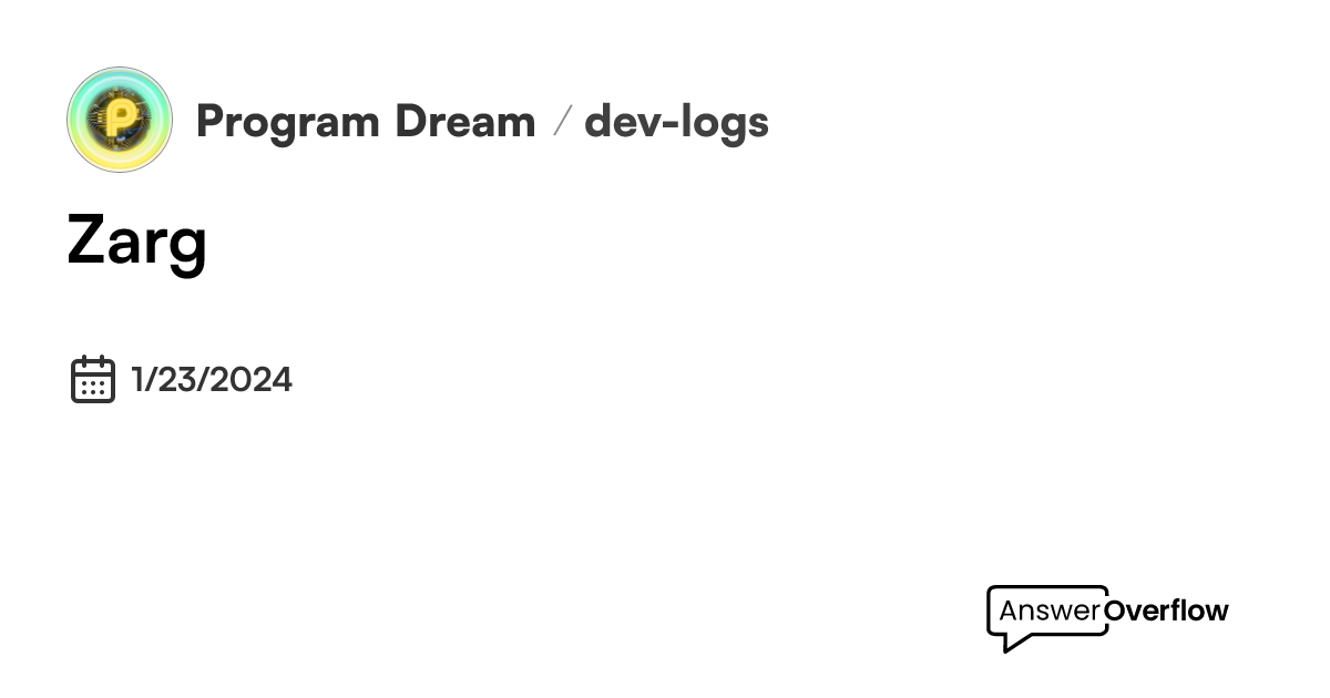 Zarg - Program Dream