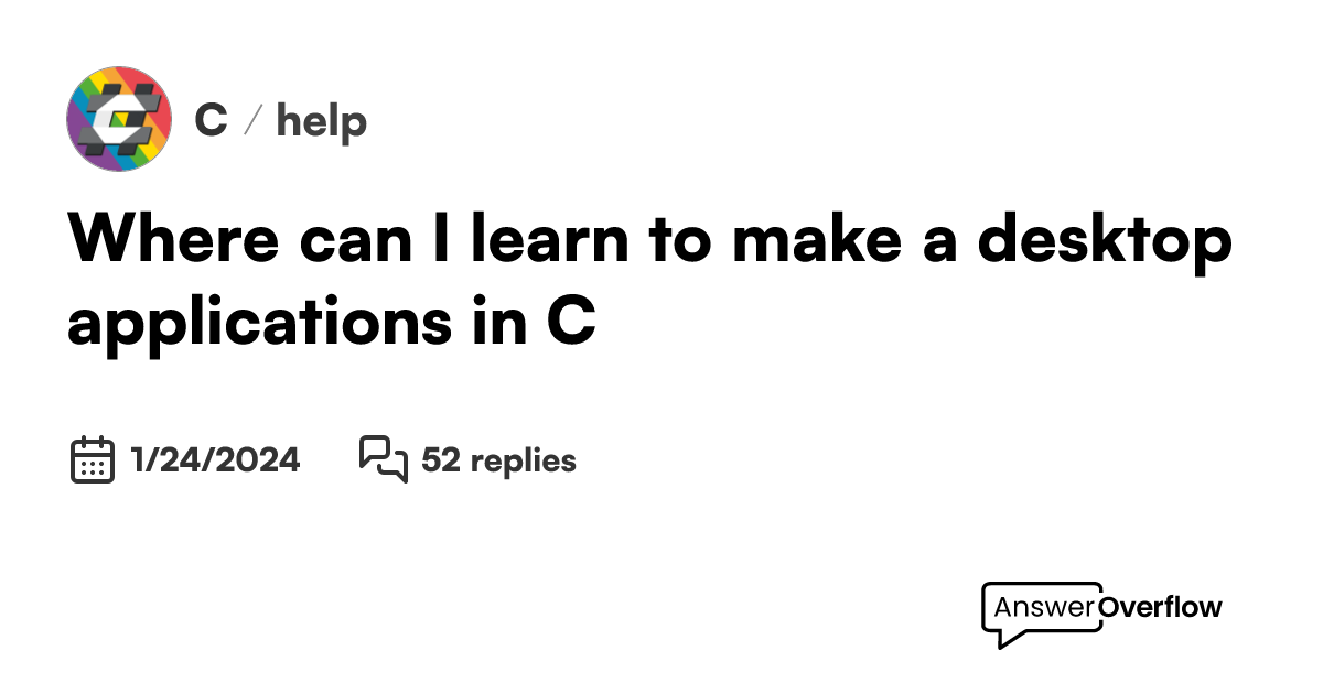 Where can I learn to make a desktop applications in C#? - C#