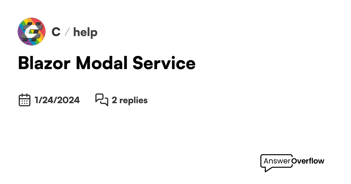 Blazor Modal Service - C#