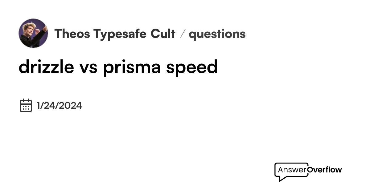 drizzle vs prisma speed? - Theo's Typesafe Cult