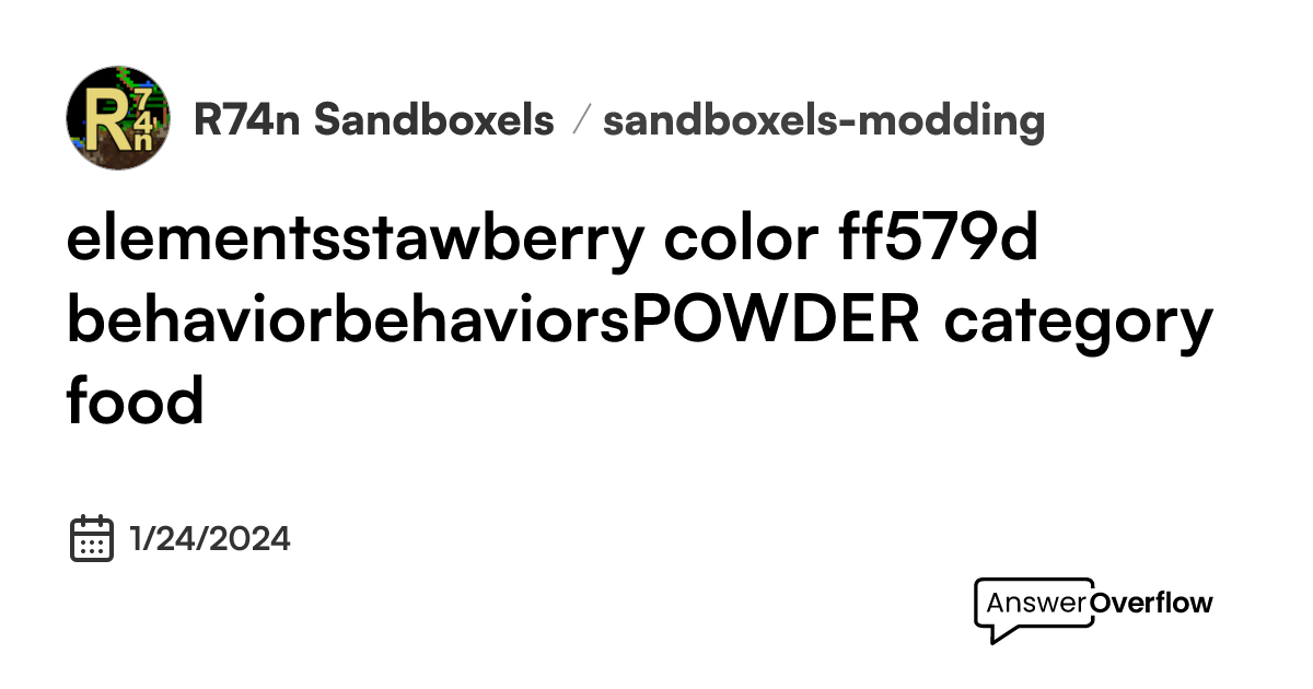 elements.stawberry = { color: "#ff579d", behavior:behaviors.POWDER ...
