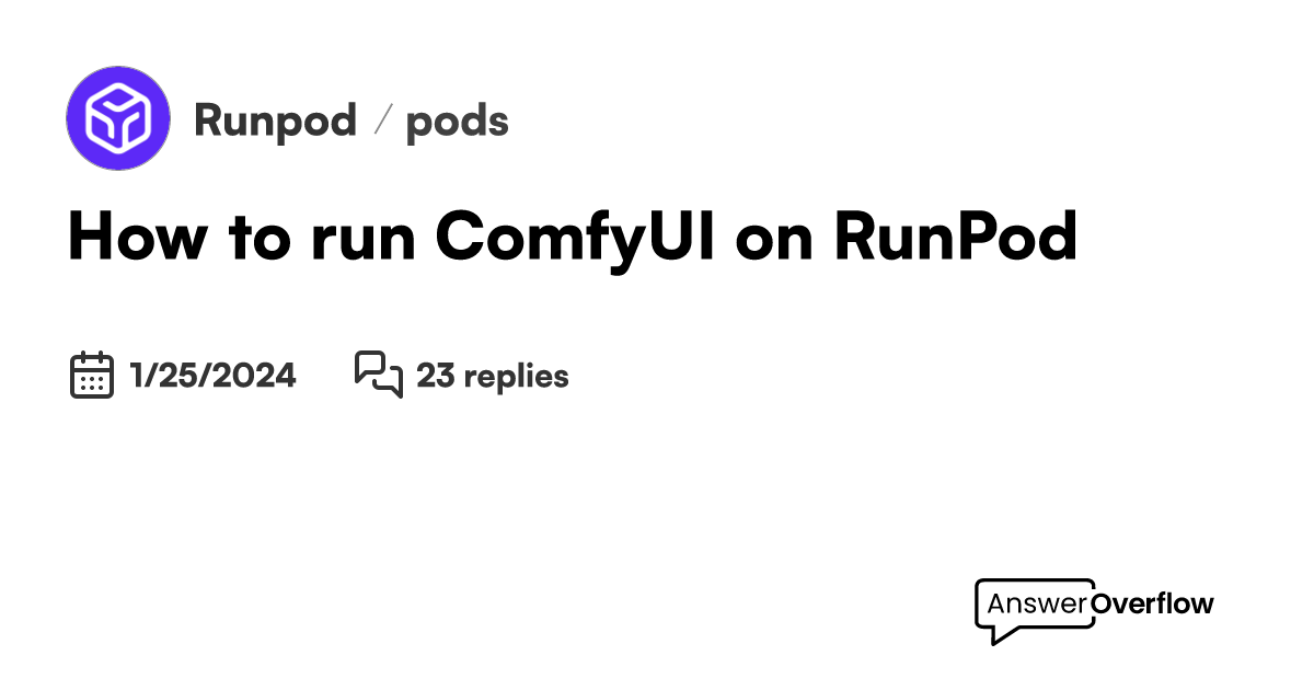 How to run ComfyUI on RunPod? - Runpod