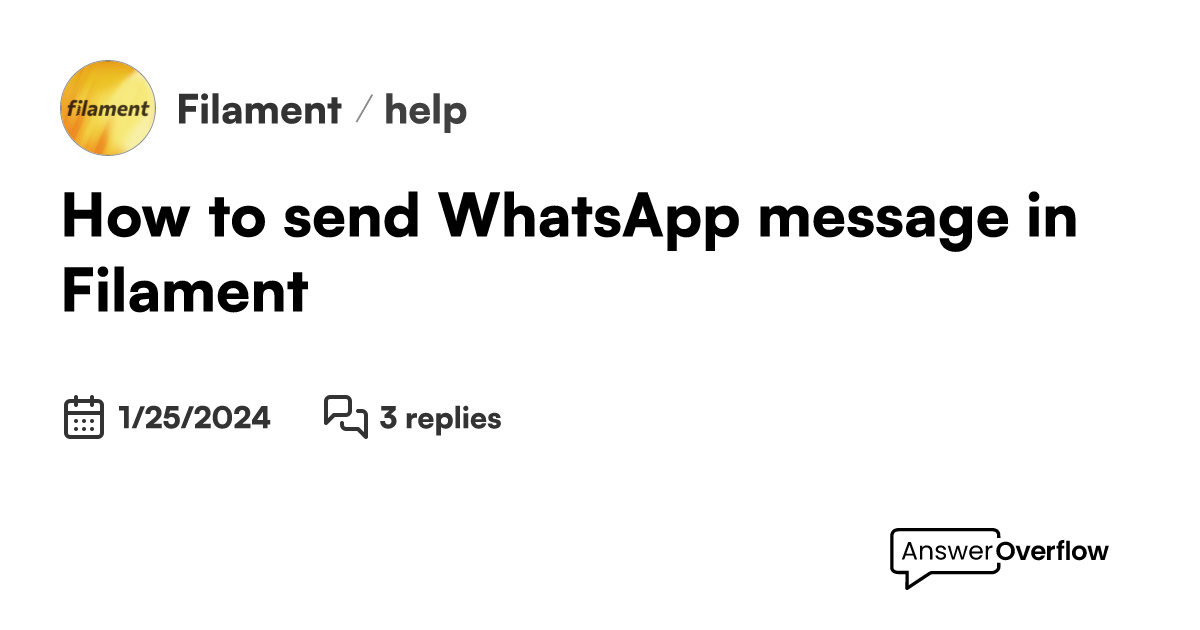 How to send WhatsApp message in Filament - Filament